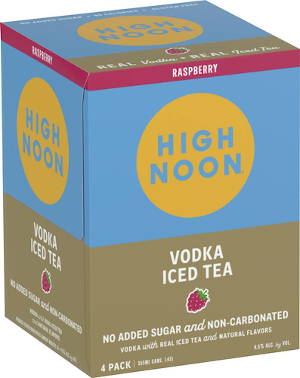 High Noon 'Raspberry' Ice Tea Vodka 4-355mL Cans :: Ready to Go Cocktails