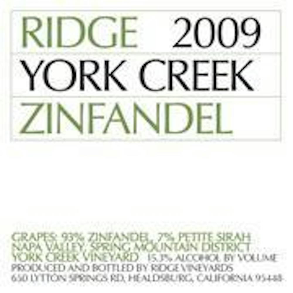 Ridge Vineyards 'York Creek' Zinfandel 2009 :: Zinfandel
