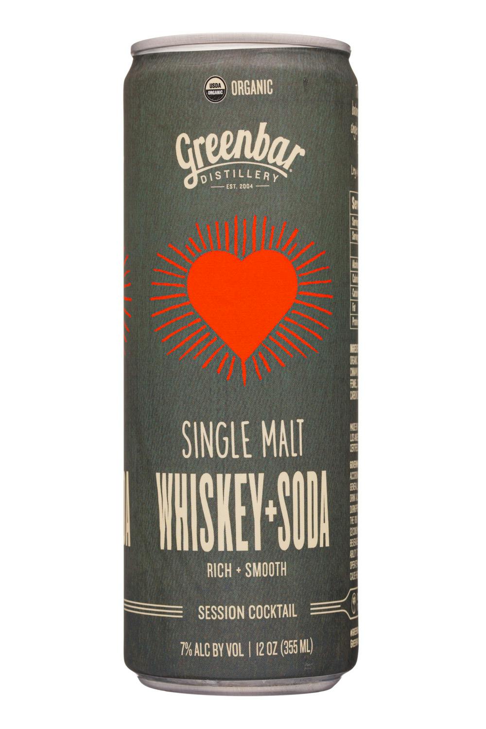 Greenbar 'Single Malt' Whiskey & Soda 4-355ml Cans :: Ready to Go Cocktails