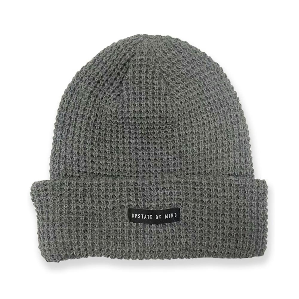 Upstate of Mind Waffle Knit Charcoal Beanie by Compas Life :: Apparel