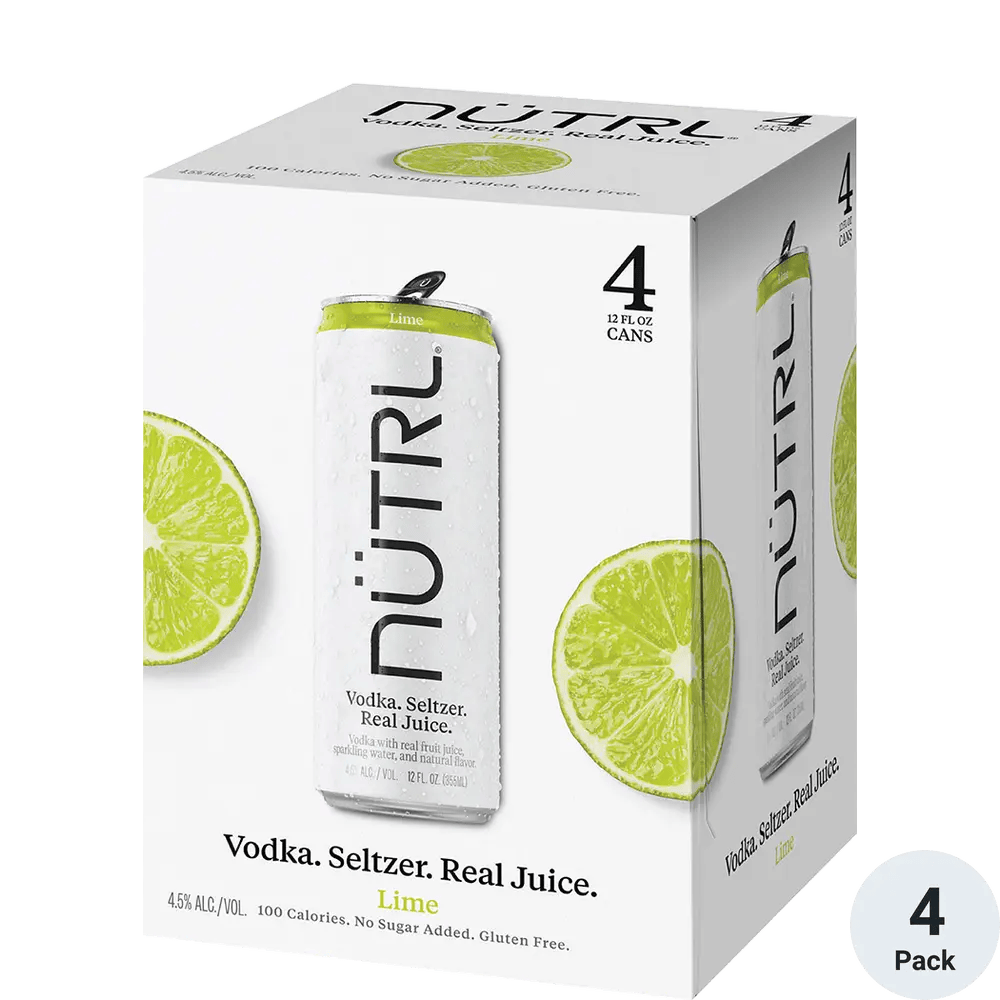Nutrl 'Lime' Vodka Seltzer 4-355ml Cans :: Ready to Go Cocktails