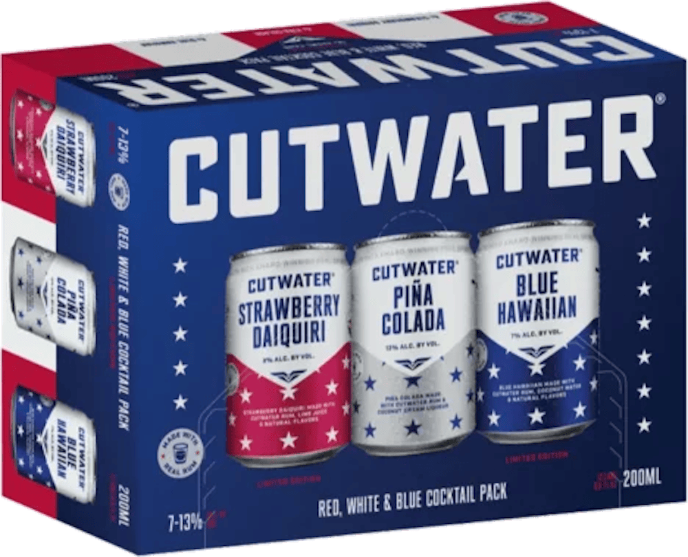 Cutwater Red White & Blue Variety Pack 12-200ml Cans :: Ready to Go ...